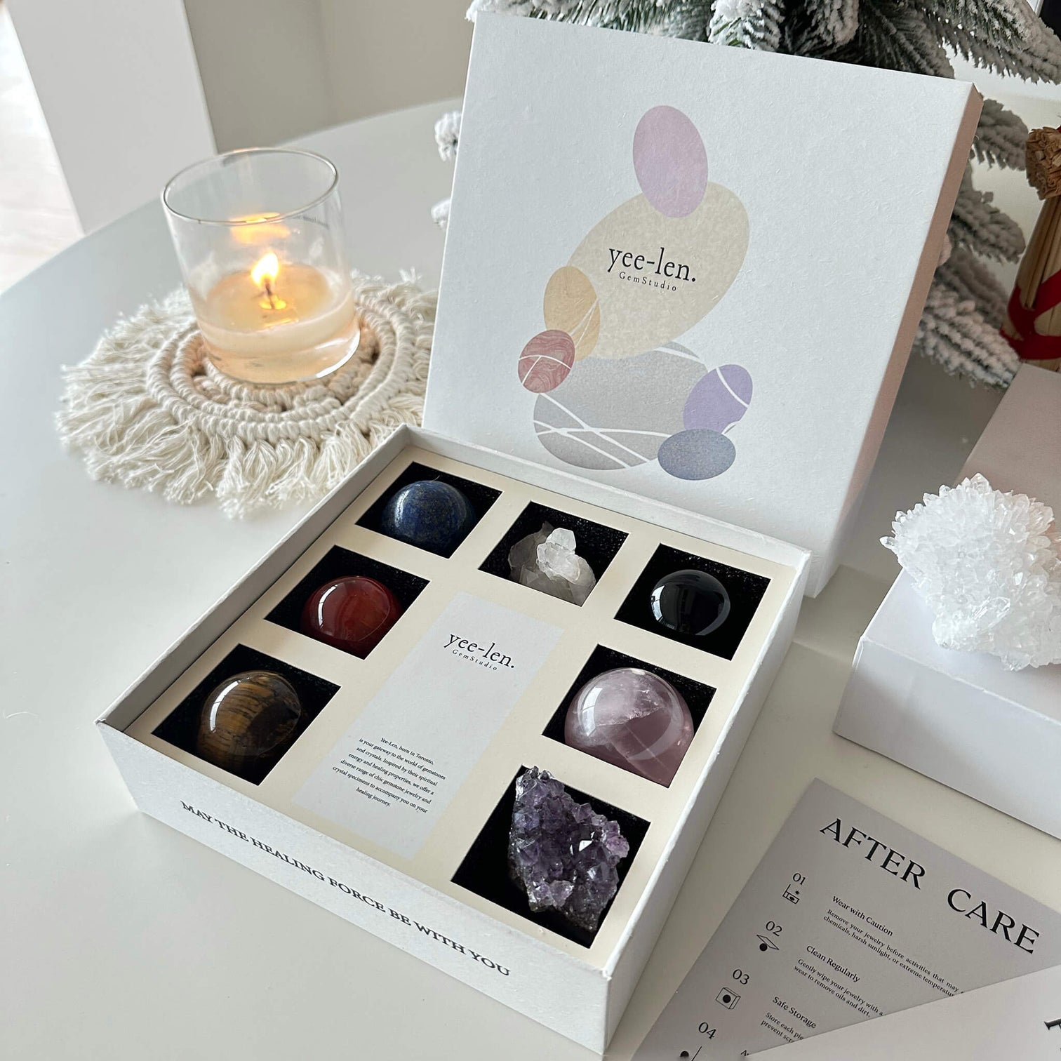 yee-len Chic 7 PCS Chakra Crystals Love Kit